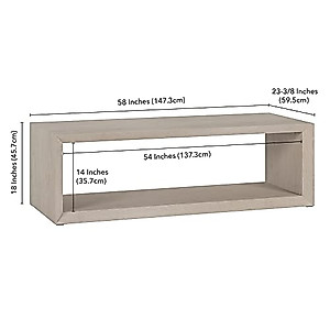 Henn&Hart Osmond Coffee Table, 58" Wide, White
