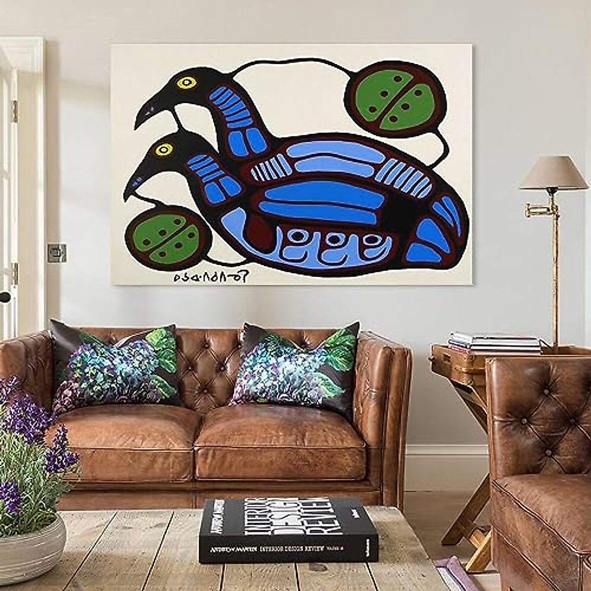 Norval Morrisseau Prints Blue Loons Poster Canvas Art Poster And Wall Art Picture Print Modern Family Bedroom Decor Posters 16x24inch(40x60cm)