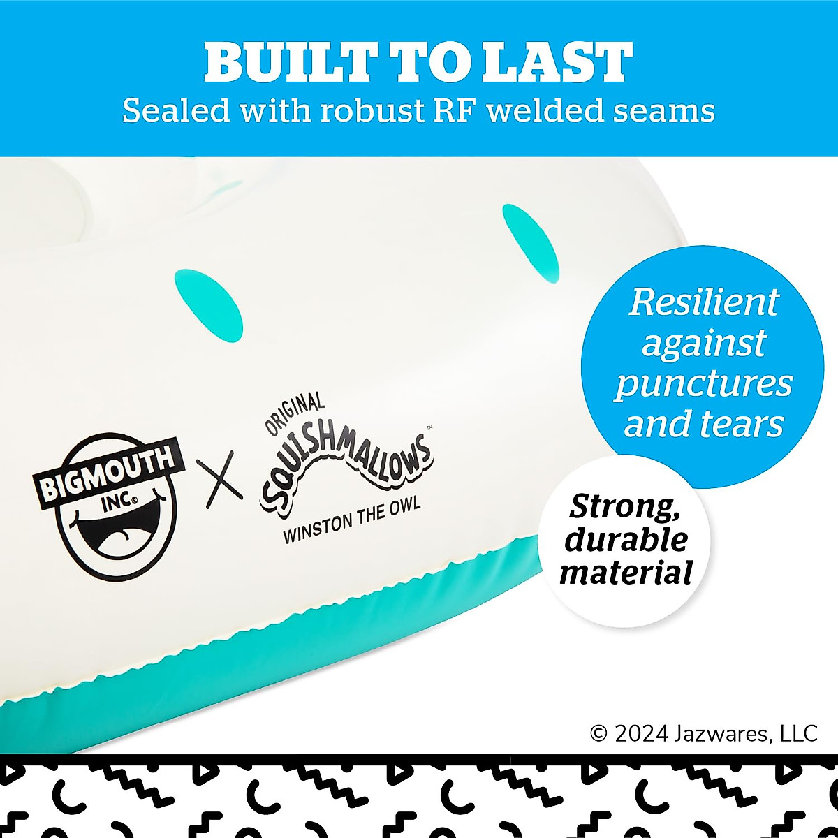 BigMouth x Squishmallows Heavy Duty Inflatable Snow Tube for Kids and Adults Winter Tubing Sled - Winston the Owl