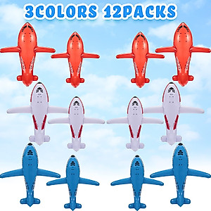 12 Pieces Inflatable Airplanes Aircraft Inflates Plane Inflated Toys for Kids Birthday Shower Party Decoration Supplies Jets Airplane Toys Airplane Birthday Party Supplies 24.5 and 15.75 Inch