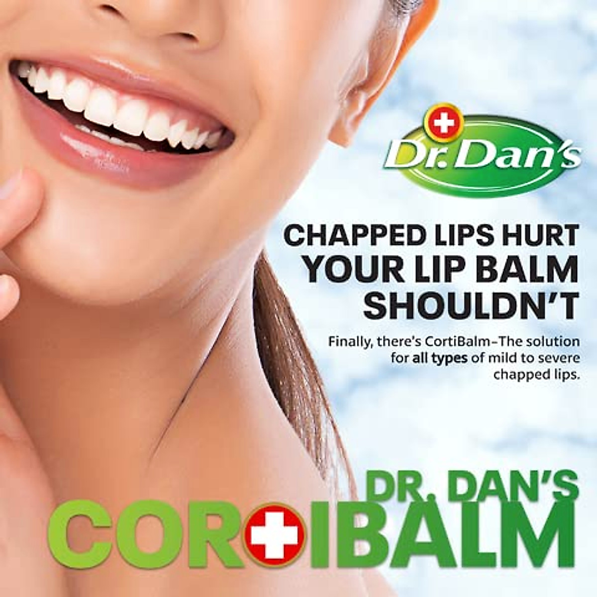 Dr. Dan's Cortibalm -1 pack-for Dry Cracked Lips - Healing Lip Balm for Severely Chapped Lips - Designed for Men, Women and Children