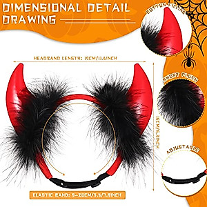 Vicenpal 2 Pcs Dog Devil Costume Halloween Pet Costume Devil Angel Black Wing Horn Headband for Middle Dog Cosplay Party Decoration Funny Gift Cute Pet Dress up Accessories