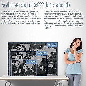 Conquest Maps World Map Poster Modern World Map Style Decor to Track Your Travels & Pin Your Adventures! Matte Poster Paper Detailed Graphics -Cities States & Countries - 2015 Data (24 x 16 Inches)