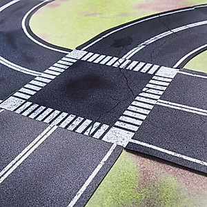 Stratagem Neoprene Tabletop Miniature Scenery|Wargaming Street Terrain for RPG, Modular Strategy Battlemat|13ft of Streets