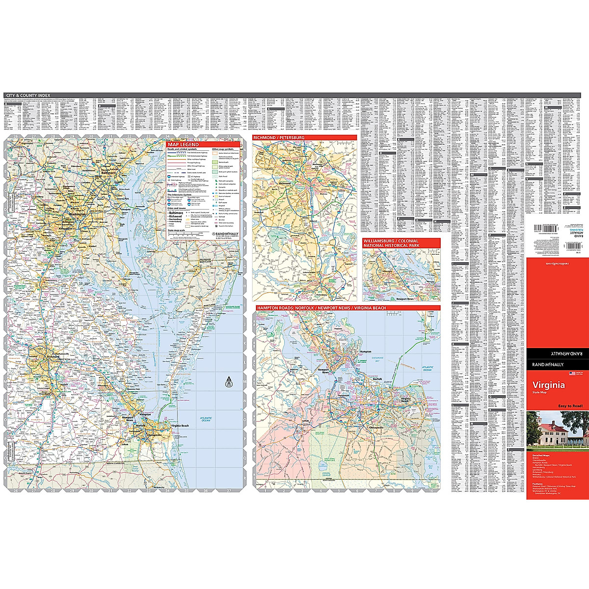 Rand McNally Easy to Fold: Virginia State Laminated Map