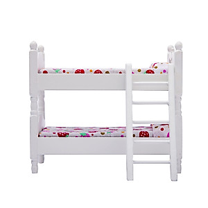 Birostiana Miniature Dollhouse Accessories Miniatures Stuff Realistic Mini Furniture Bunk Bed DIY Decor Ornament for Miniature Dollhouse Kitchen Party Kit