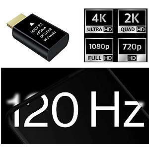 Woieyeks 4K 120Hz HDMI 2.1 Dummy Plug,Virtual Display Emulator,Headless Ghost Display Adapter Support 3840x2160@120HZ,1440@120HZ,1080P@120HZ EDID Monitor Emulator（8K not Supported）
