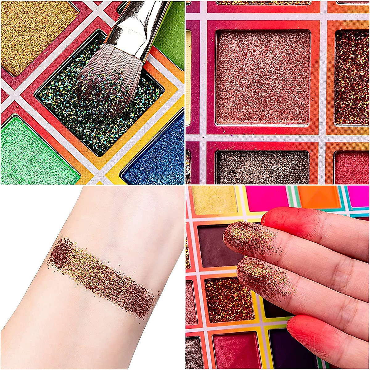 Rechoo 99 Colors Eyeshadow Palette, Rainbow Colors Fusion Eyeshadow Palette, Professional Matte Glitter Makeup Pallet, Colorful Powder Long Lasting Eye Shadow