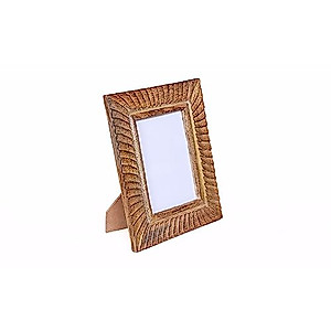 indoStrides Hand Carved Mango Wood 5x7 Picture Frame for Tabletop use