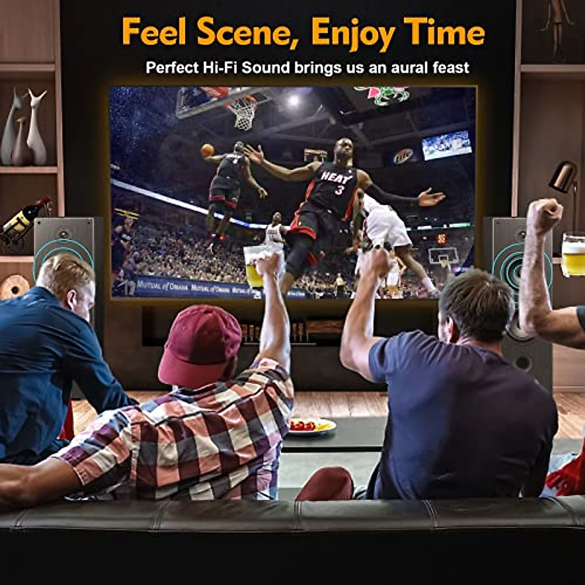 HOSONGIN 1ft RCA Splitter 1 Female to 2 Male Y Adapter 2 Pack, Short RCA Audio Speaker Splitter Cable, Double Shielding Black Nylon Braided Cable - Gold-Plated Plug - Length 12 Inch