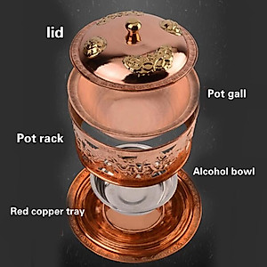 Chafing Dishes China Mongolian Multi-person Hot Pot, Pure Copper Concentrated Beijing Meat Hot Pot, Environmentally Friendly And Hygienic, Suitable For Family Dinner (Color : Brass, Size : 20cm)