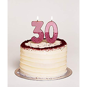 Talking Tables Rose Gold Glitter Number 2 Candle Premium Quality Cake Topper Decoration Pretty, Sparkly for Kids, Adults, 21st Birthday Party, Anniversary, Milestone