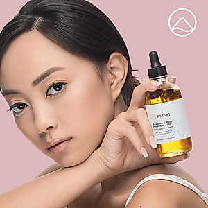 Organic Moisturizer Oil For Face and Skin - Essential Oil Blend for Face, Body, Lips, Nails - Rose Hip, Jojoba, Sweet Almond, Primrose, Argan, Jasmine Oils - Reduces Wrinkles - Massage Oil - by Amaki