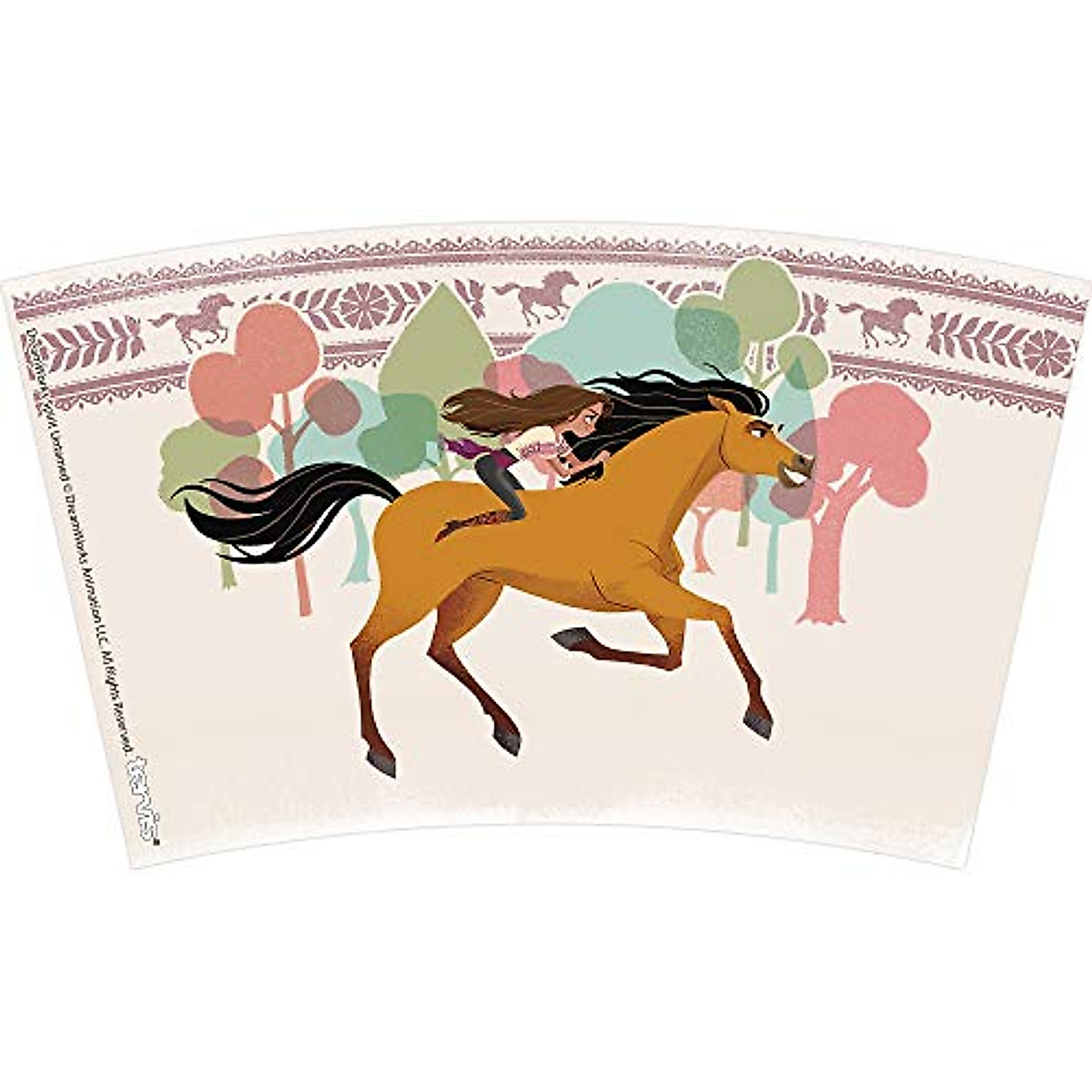 Tervis Made in USA Double Walled Universal DreamWorks Spirit Untamed Insulated Plastic Tumbler Cup Keeps Drinks Cold & Hot, 10oz Wavy, Clear