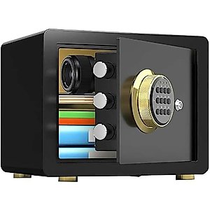 Digital Safe Box Safety Electronic Security Steel Money Cash Home Office Safes with Installing Bolts Wall Floor Mounted (Color : Gold)
