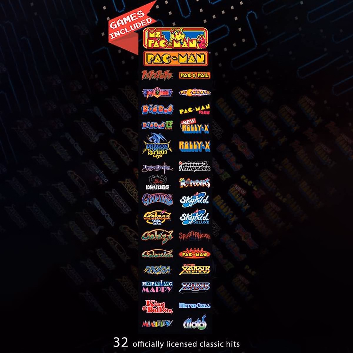 Namco Pac-Man Pixel Bash Cocktail Arcade Game Machine with Woodgrain Finish