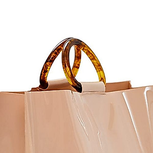 Designer Plastic purses and handbags - Vynyl Clear Transparent Bag - PVC Bags clear Purse - Waterproof Designer Clear Handbags - Bolsa Trasparente de Mujer (High Glass Powder)