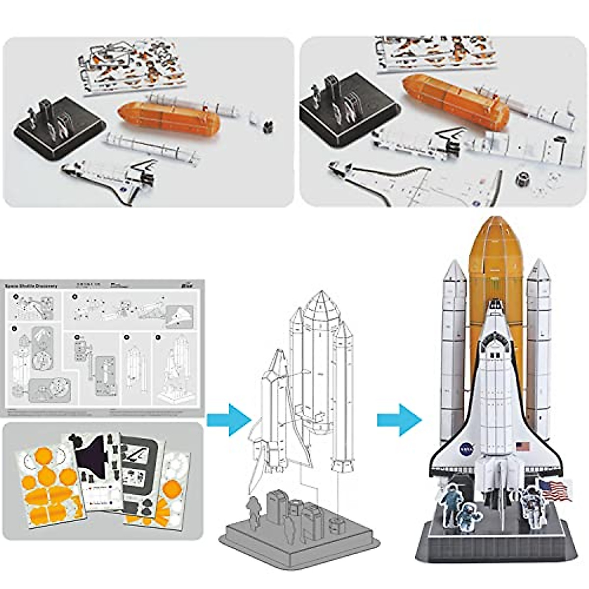 Liberty Imports 3D Puzzle DIY Model Set - Worlds Greatest Architecture Jigsaw Puzzles Building Kit (Space Shuttle Discovery)