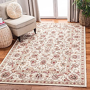 SAFAVIEH Chelsea Collection Accent Rug - 3'9" x 5'9", Burgundy & Ivory, Hand-Hooked French Country Wool, Ideal for High Traffic Areas in Entryway, Living Room, Bedroom (HK78B)