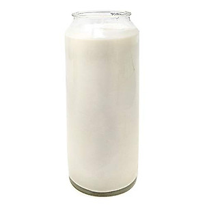 Hyoola 9 Day White Prayer Candle in Glass Jar- 1 Pack - Memory Candle for Religious, Memorial, Vigil and Emergency - 100% Vegetable Oil Wax