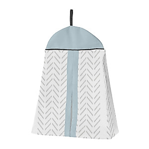 Sweet Jojo Designs Construction Truck Baby Boy Nursery Crib Bedding Set - 4 pieces - Grey Yellow Black Blue and Green Transportation Chevron Arrow