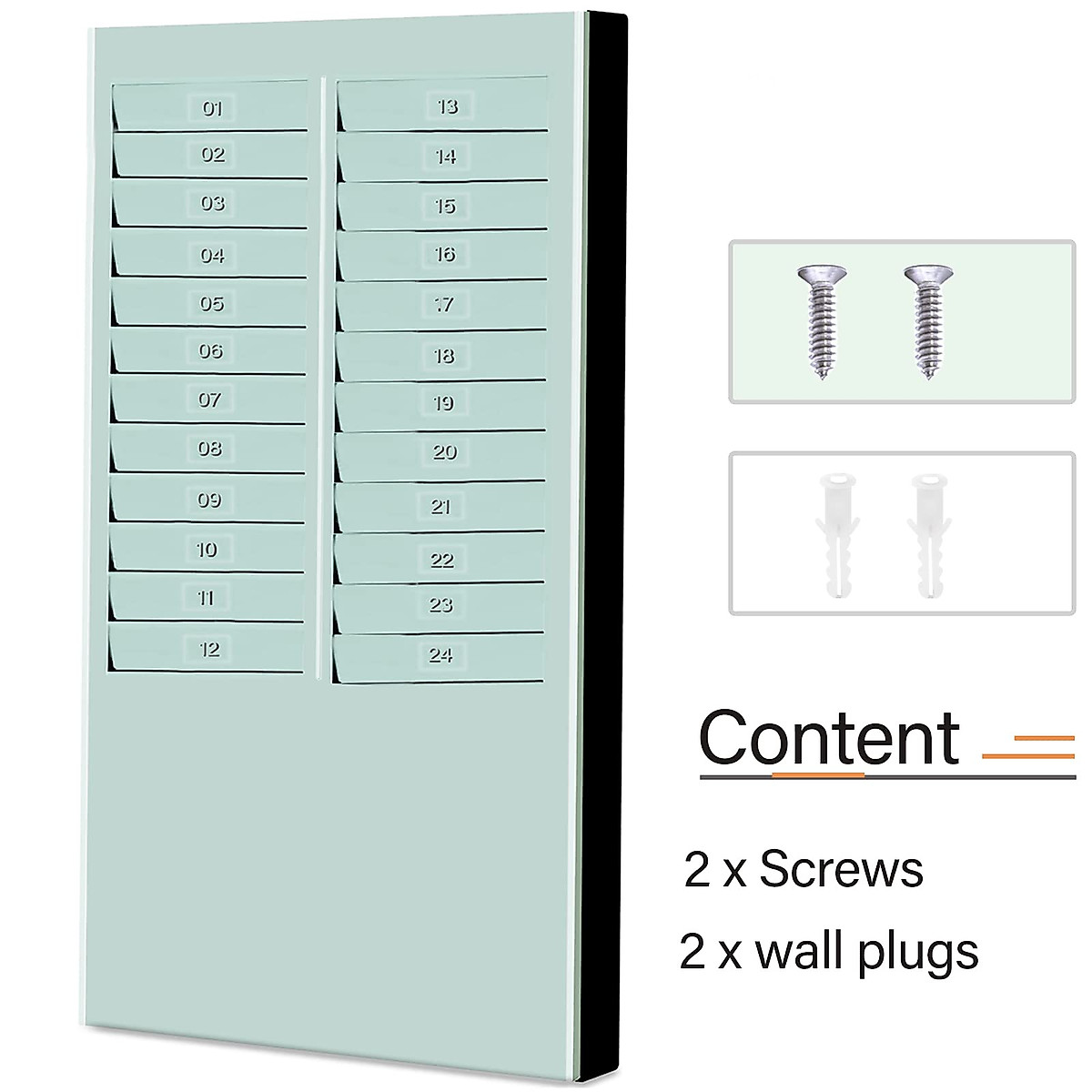Wall Mounted Time Card Rack, 24-Pocket Time Card Holder for Office Warehouse, Attendance Recorder