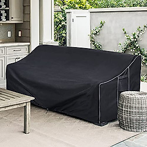 Coditure Outdoor Furniture Cover Waterproof for Sofa, Patio Loveseat Covers Fits up to 54 x 38 x 35 inches, Black