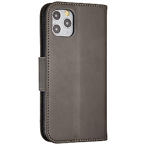 Glow Co., Ltd. iPhone 11 Pro Notebook Type Case with Strap, Gray, Tempered Glass & Stylus Pen Included 406-2-01