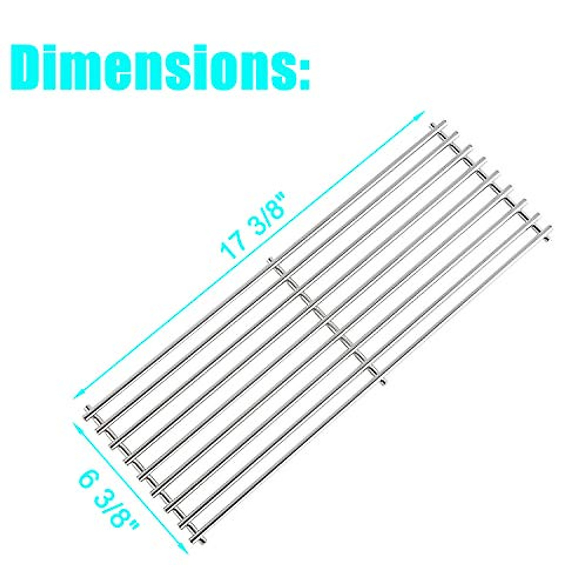 17 3/8" Cooking Grid Grates for Broil King Baron 320, 340, 420, 440, 490, Huntington 2122-64 2122-67 6020-54 6020-57 6020-64 6020-67 6023-89, Sterling 5020-54, Broil-Mate Grill, Stainless Steel, 4PCS