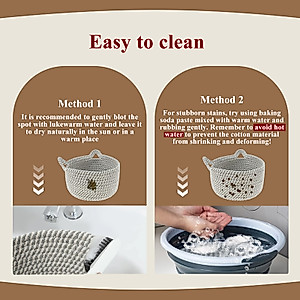 Hevtsde 3PCS Small Woven Basket - Cotton Rope Woven Baskets, Cute Woven Storage Basket, Small Baskets for organizing, Multifunctional Storage Baskets for Cosmetics Snacks Toys (Gray)