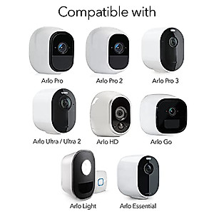 Wasserstein Adjustable Indoor/Outdoor Security Metal Wall Mount Compatible with Arlo Pro/Pro 2/Pro 3/Ultra/Ultra 2, & Others - Ring Stick Up Cam Battery, eufyCam E/2C (2 Pack, White)