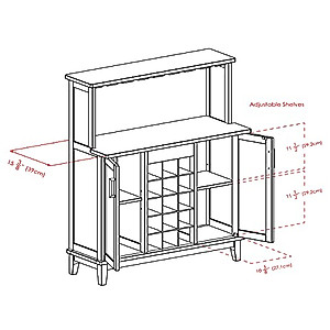 Winsome Beynac Bar Cappuccino Wine Cabinet