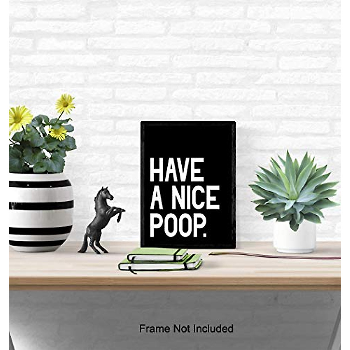Humorous Bathroom Art Print - Funny Typography Home Decor and Room Decoration for Bath - Unframed - 8x10 - Have a Nice Poop