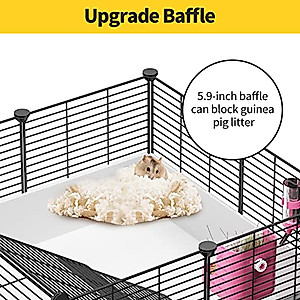 Eiiel Guinea Pig Cages,Indoor Habitat Cage with Waterproof Plastic Bottom,Playpen for Small Pet Bunny, Turtle, Hamster, black, EL-440+442+443 C