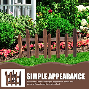 Happyyami Wood Yard Fence Rustic Farmhouse Fence Garden Edging Wooden Landscape Edging Short Fence Garden Border Edging Edger Lawn Edge Trim Garden Outdoor Fence Christmas Tree Metal Cut Off