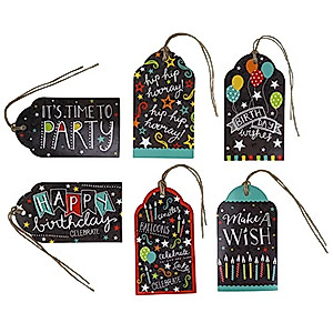 Iconikal Happy Birthday Tie-On Gift Tags, 60-Count