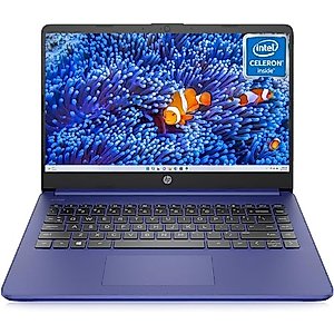 HP 2023 Newest 14" Thin and Light Laptop for Student and Business, Intel Celeron N4120, 16GB RAM, 320GB Storage (64GB eMMC+256GB Micro SD), 12H Long Battery, Win 11 Home S, Bundle with JAWFOAL