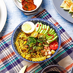 Kichvoe 6.8 * 2.6Inch Blue And White Porcelain Bowls Ceramic Asian Noodle Bowls Soup Bowls Chinese Rice Bowl For Home Restaurant