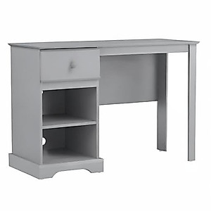 Agnus.W Wood Kids Desk with 1 Drawer and 2 Shelf Storage, Gray