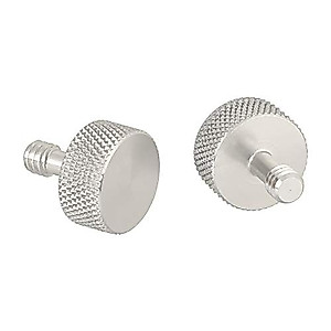 CAMVATE 1/4"-20 Thumb Screw Button Head Cap Screw Brass Nickel Construction(2 Pieces) - 2678