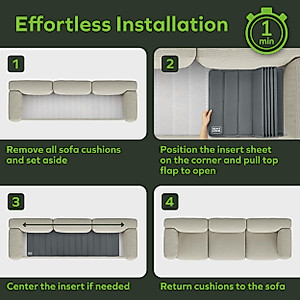 BEN'SHOME® Durable Cushion Support Insert [19.7" x 58-67"], Upgraded Sofa Saver Board for Sagging Couch Pillows. Fix & Prevent Sagging Seats, Extra Strong, Dense & Thick | 0.4"