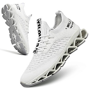 Womens Slip on Running Walking Shoes Blade Tennis Casual Fashion Sneakers Comfort Non Slip Work Sport Athletic Trainer Black/Red