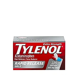 Tylenol Extra Strength Acetaminophen Rapid Release Gels for Pain & Fever Relief, 225 ct