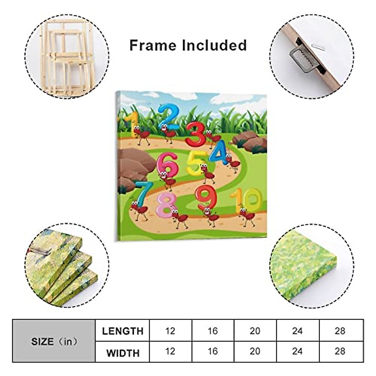 BLUDUG Math Poster Art Poster Classroom Poster Aesthetic Poster Canvas Painting Posters And Prints Wall Art Pictures for Living Room Bedroom Decor 24x24inch(60x60cm)