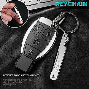 VIFUNCO Folding Scalpel Knife, Pocket Knife for Men, Small Keychain Knife Bottle Opener Key Knife, Mini Surgical Razor Knives with 10pcs #11 Replaceable Blades, EDC Utility knife