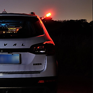 Heliar Early Warning LED Road Flares, Alternative to Roadside Safety Triangle, High Reflective, Far Visible, 2 Pack Kit with Storage Case (Amber)