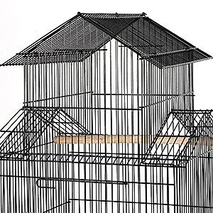 Topeakmart 55'' Triple Roof Top Large Medium Parrot Bird Cage for Cockatiel Conure Green Cheek Parakeet Caique with Removable Stand