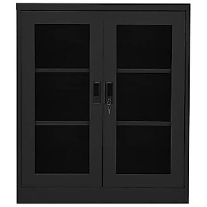 HOMIUSE 41" Office Cabinet Closet Storage Shelves Storage Cabinet Locker Shelf Pantry Shelves Kitchen Storage Metal File Cabinets Locking Cabinet Anthracite Steel Adjustable Shelves with Doors