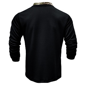 Finelylove Men's T-Shirts Solid Color Henley Shirts, Men's Long Sleeve Shirts Stretch Shirts Classic Fashion Casual Tee orders to be delivered Black