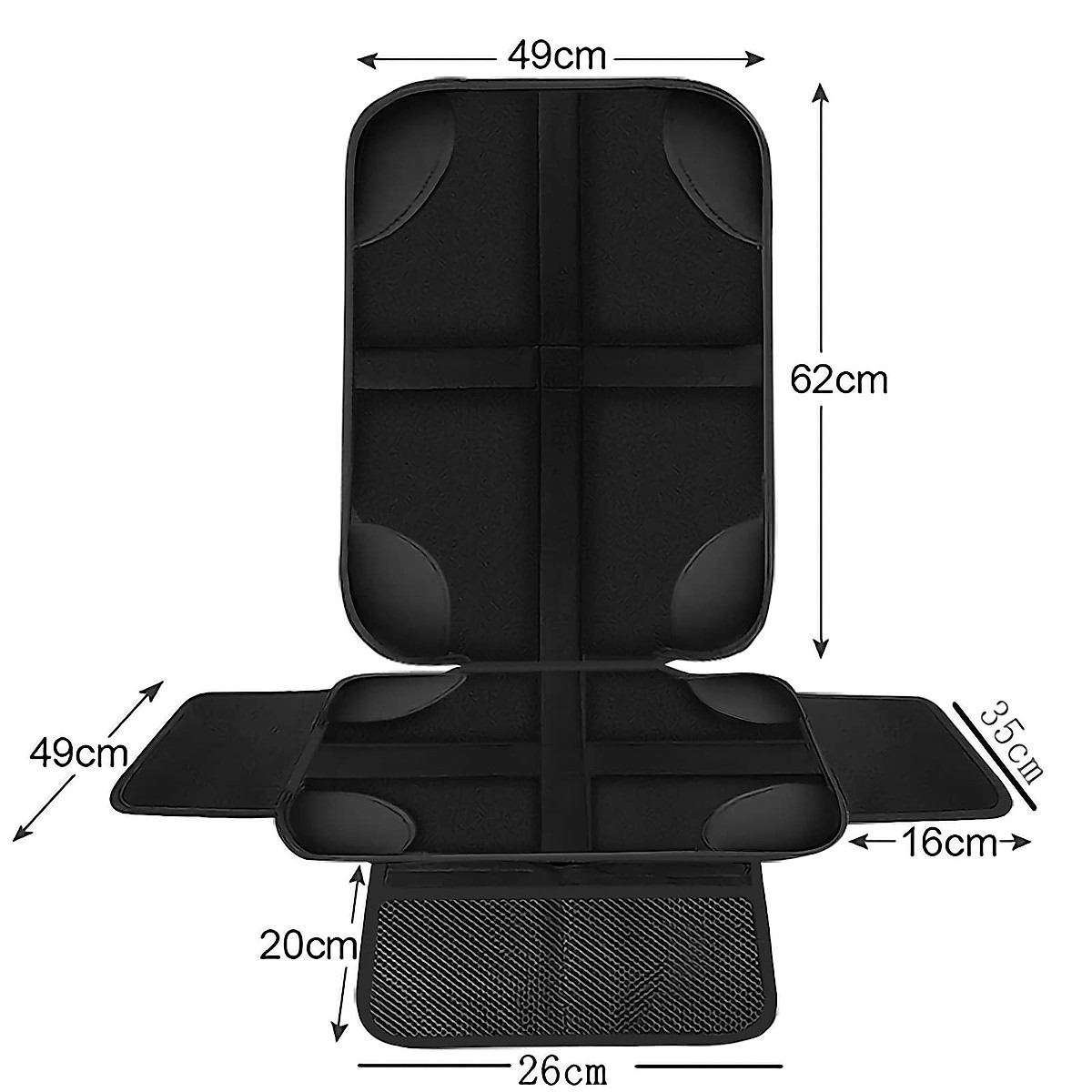 RAIFUJOIE Car Seat Protector for Kids 2 Pack with Non-Slip Function and Seat Side Wings Made of Anti-Stain and Water Proof Durable Oxford and PVC Material Suitable for Most Vehicles